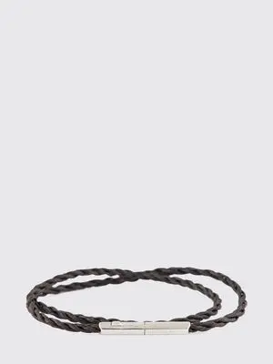 Bottega Veneta Double Rope Woven Nappa And Silver Bracelet - Brown