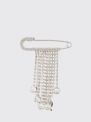 Rabanne Aluminium Brooch With Rhinestones And Jewel Fringes - Silver