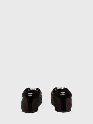 Celine Low Top Sneakers In Leather And Viscose With Contrasting Design