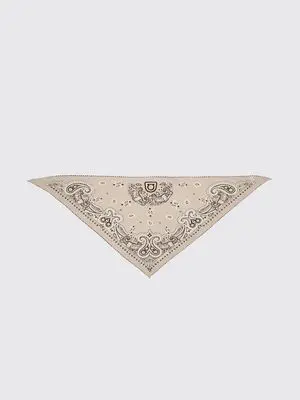 FERRAGAMO Arabesque Cashmere And Wool Triangle Scarf With Logo - Beige