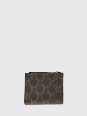 Celine Bifold Wallet In Coated Canvas With Triomphe Monogram