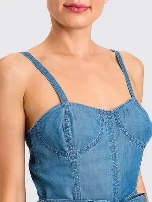 TWINSET Wide-leg Lyocell Jumpsuit With Square Neckline