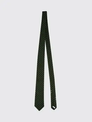 FERRAGAMO All-over Gancini Monogram Pattern Pure Silk Tie - Green