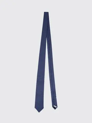FERRAGAMO All-over Gancini Monogram Pattern Pure Silk Tie - Blue