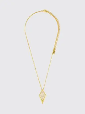 Versace Adjustable Brass Necklace With Charm And Rhinestones - Gold