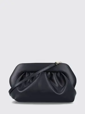 THEMOIRE Bios Draped Vegan Leather Clutch Themoiré With Strap - Black