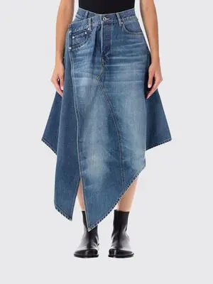 JW Anderson High-waisted Asymmetrical Denim Midi Skirt - Blue