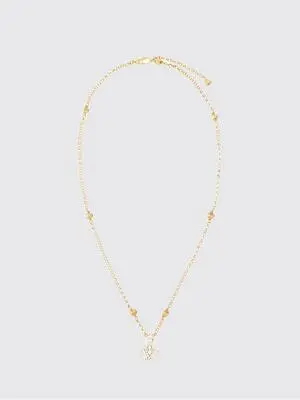 Valentino Garavani Vlogo Signature Necklace With Pearls And Crystals - Gold