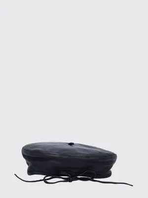THE GARMENT Classic Leather Beret With A Straight Hem - Black
