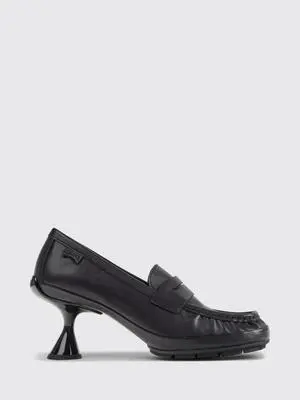Camper Right Left Loafers In Smooth Leather With A Medium Spool Heel - Black