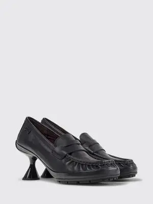 Camper Right Left Loafers In Smooth Leather With A Medium Spool Heel - Black