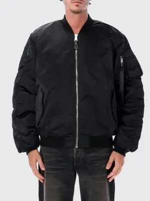 Alpha Industries Relaxed Fit Nylon Bomber Jacket With Zip Closure Black
