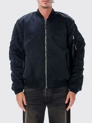 Alpha Industries Relaxed Fit Nylon Bomber Jacket With Zip Closure - Blue