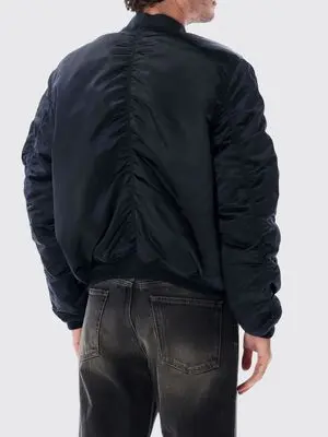 Alpha Industries Relaxed Fit Nylon Bomber Jacket With Zip Closure - Blue