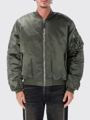 Alpha Industries Relaxed Fit Nylon Bomber Jacket With Zip Closure - Green