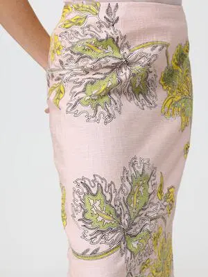 La DoubleJ High-waisted Floral Print Stretch Cotton Midi Pencil Skirt