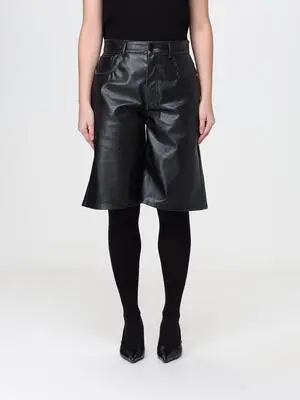 MAISON MARGIELA High-waisted Knee-length Faux Leather Shorts - Black