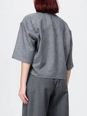 THELATEST Cropped Short-sleeve Wool-blend Knitted Top