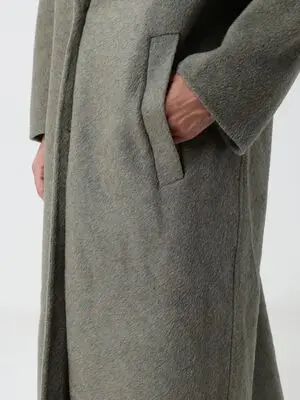 Alberta Ferretti Single-breasted Long Coat In Wool Cashmere And Silk With Lapels