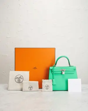 FWRD RENEW Hermes Epsom Kelly 25 Sellier Handbag - Vert Comics