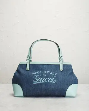FWRD RENEW Gucci Denim Craft Tote Bag