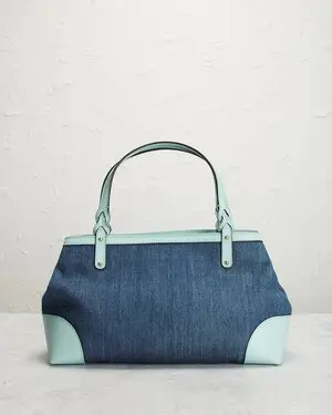 FWRD RENEW Gucci Denim Craft Tote Bag