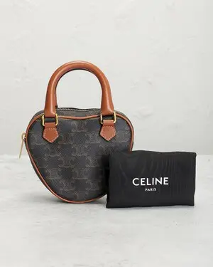 FWRD RENEW Celine Triomphe Heart Handbag - Brown