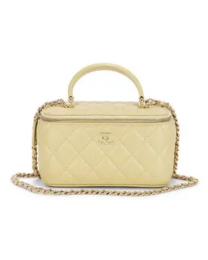 FWRD RENEW Chanel Lambskin Small Classic Vanity Case - Yellow
