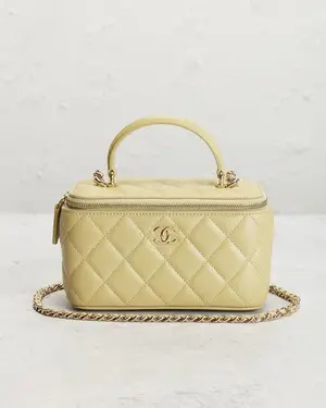 FWRD RENEW Chanel Lambskin Small Classic Vanity Case - Yellow