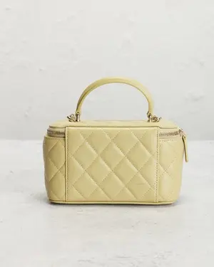FWRD RENEW Chanel Lambskin Small Classic Vanity Case - Yellow