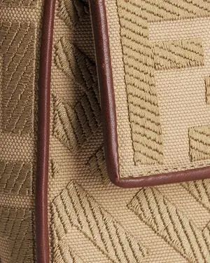 FWRD RENEW Fendi Zucca Embossed Baguette Nm Shoulder Bag - Beige