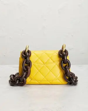 FWRD RENEW Chanel Lambskin Paris-dakar Wenge Wood Mini Square Flap Bag