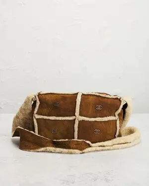 FWRD RENEW Chanel Micro Suede Sherpa Shoulder Bag