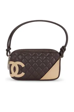 Chanel Calfskin Cambon Pochette Shoulder Bag In Black - Brown