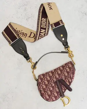 FWRD RENEW Dior Oblique Mini Saddle Bag - Red