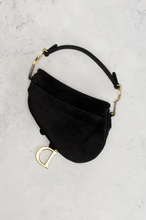 Dior Velvet Mini Saddle Bag