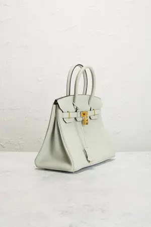 Hermès Togo Birkin 30 Handbag In Mint - Gris Neve