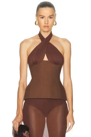 TAE PARK Sculpted Halter Top