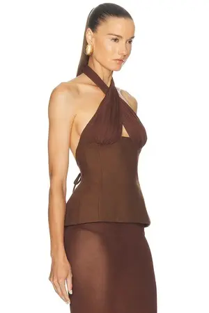 TAE PARK Sculpted Halter Top