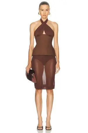 TAE PARK Sculpted Halter Top