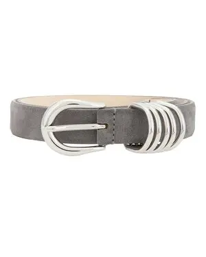 DEHANCHE Hollyhock Suede Belt - Fog Suede & Silver