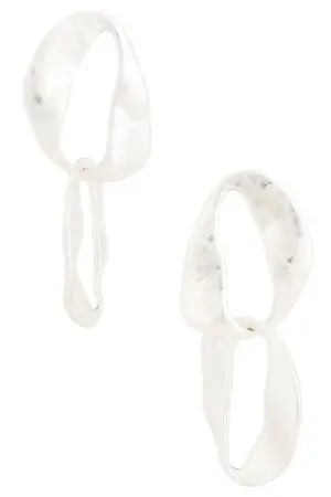 Cult Gaia Rue Mini Drop Earrings In Metallic Silver - Antique Silver