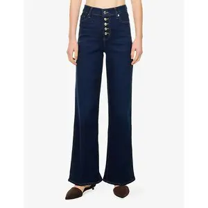 FRAME Le Slim Palazzo Button Cotton-blend Jeans