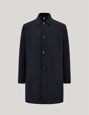 Canali Technical Fabric Car Coat - Blue