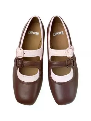 Camper Casi Myra Double-strap Ballet Flats - Brown