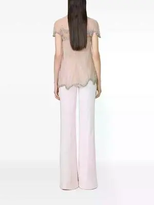 Costarellos Anika Crystal-embellished Tulle Top