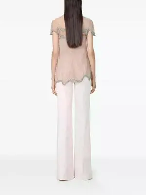Costarellos Anika Crystal-embellished Tulle Top - Neutrals