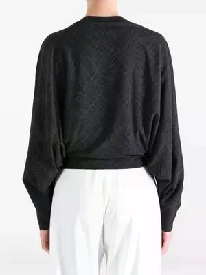 CORTANA Nasa Cross-hatch Boat-neck Blouse