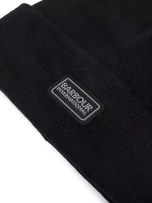 BARBOUR INTERNATIONAL Logo-patch Knit Beanie Hat