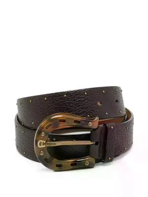 AIGNER Studded Buckle Belt - Brown